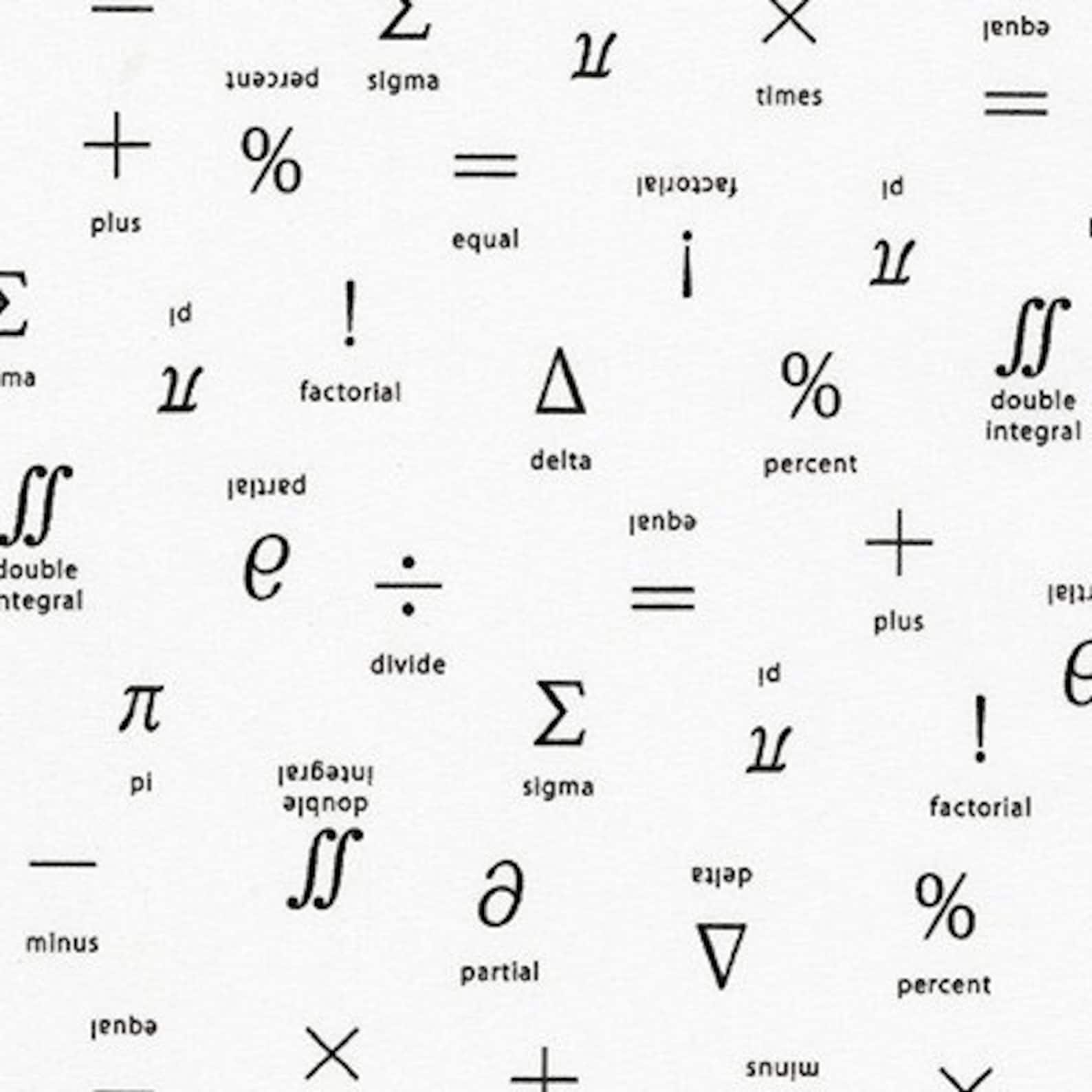 Math And Greek Symbols By Robert Kaufman Cotton Fabric | Etsy