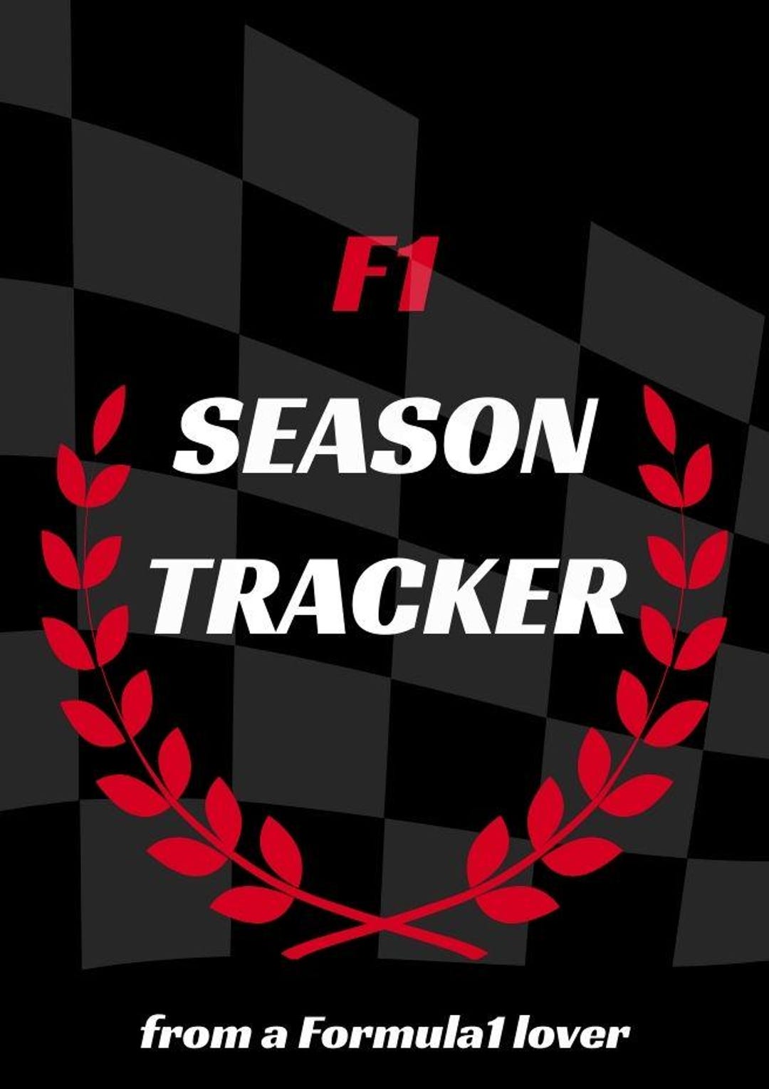 2025 Formula 1 Season Tracker | Printable F1 Race Journal & Calendar ...