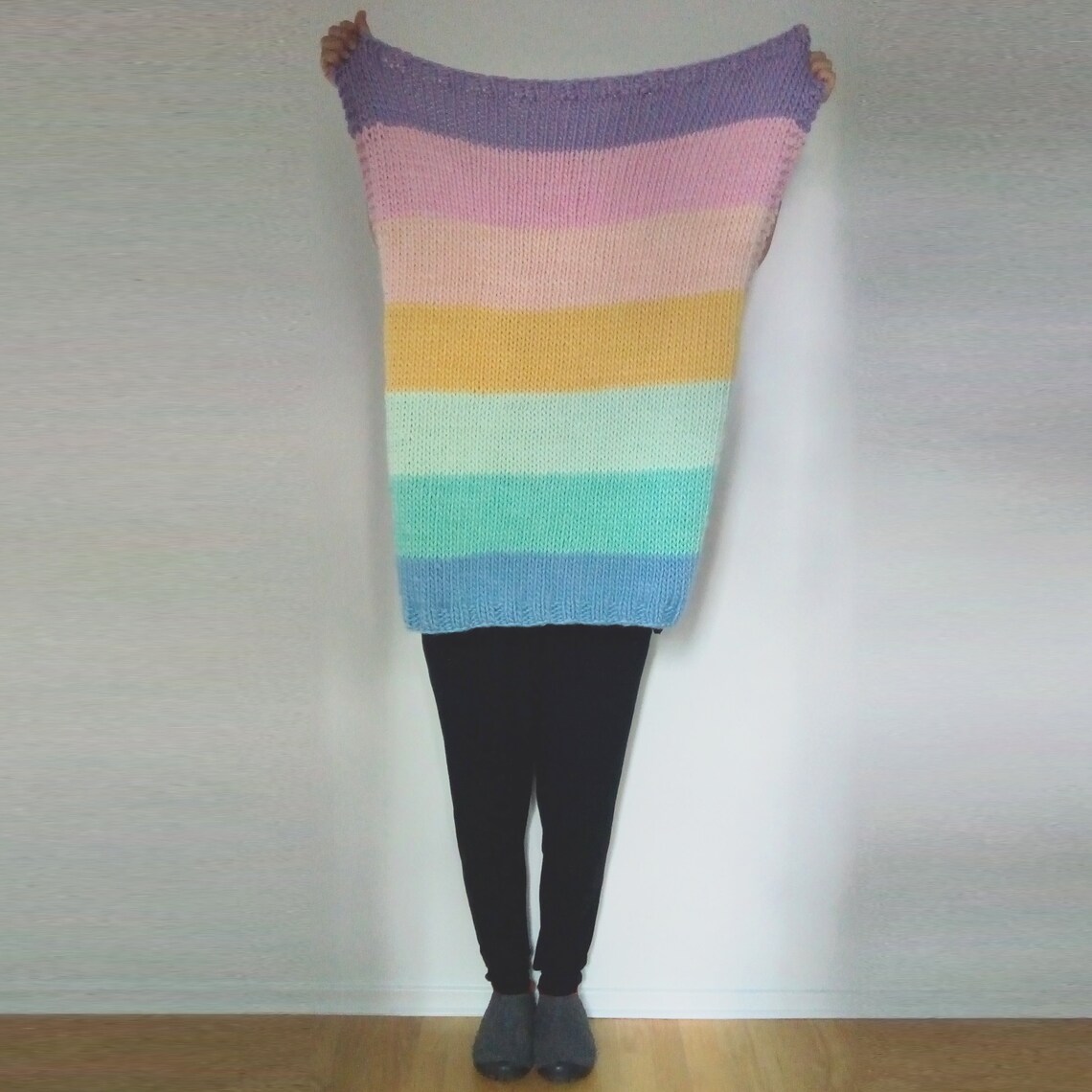 Pastel Rainbow Baby Blanket Knitting Pattern. Merino. Easy Knit - Etsy