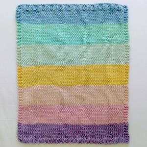 Pastel Rainbow Baby Blanket Knitting Pattern. Merino. Easy Knit - Etsy