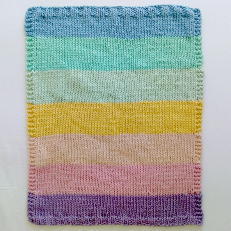 Pastel Rainbow Baby Blanket Knitting Pattern. Merino. Easy Knit - Etsy