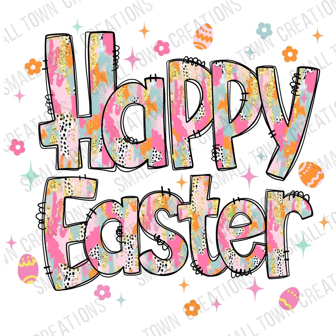Happy Easter Paint Pastel Strokes PNG - Digital Download - Etsy