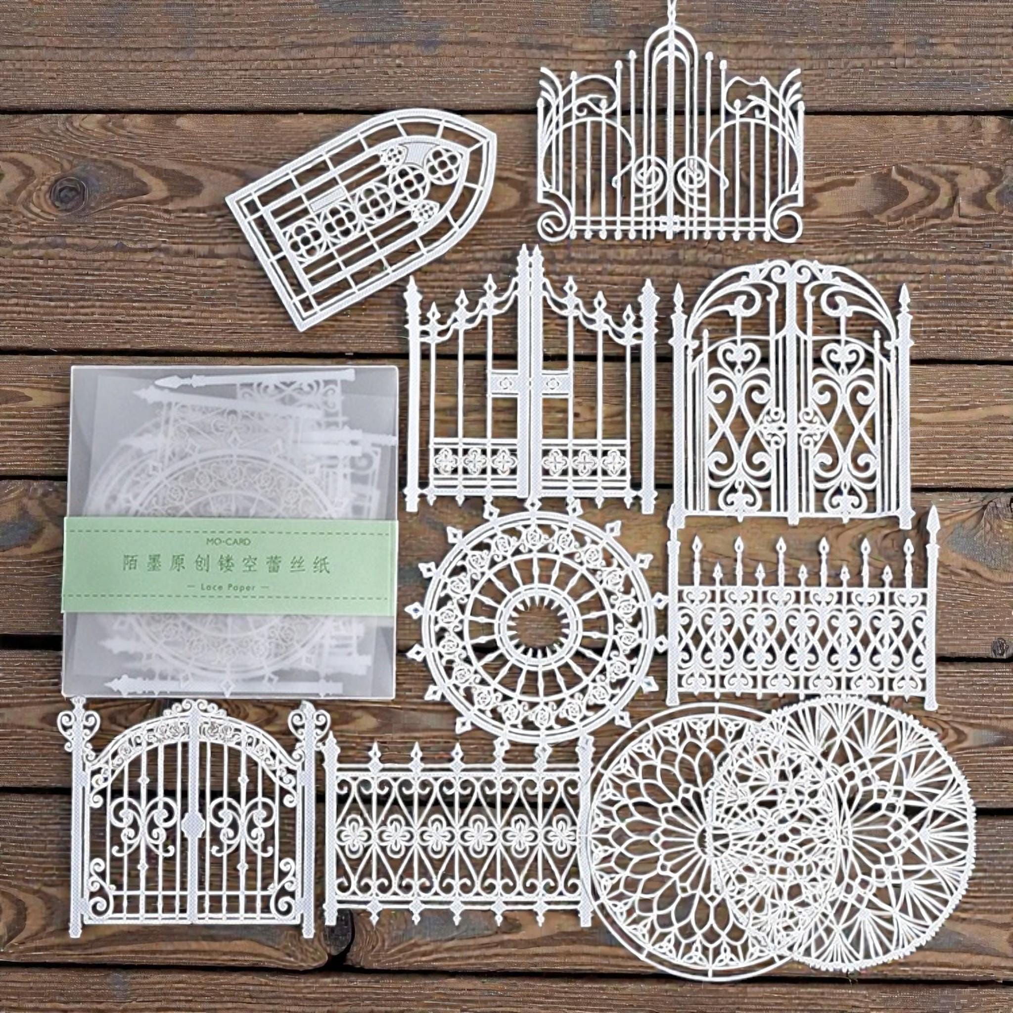 10 Pcs Cutout Lace Effect Paper | Scrapbooking Collage Aesthetics ...