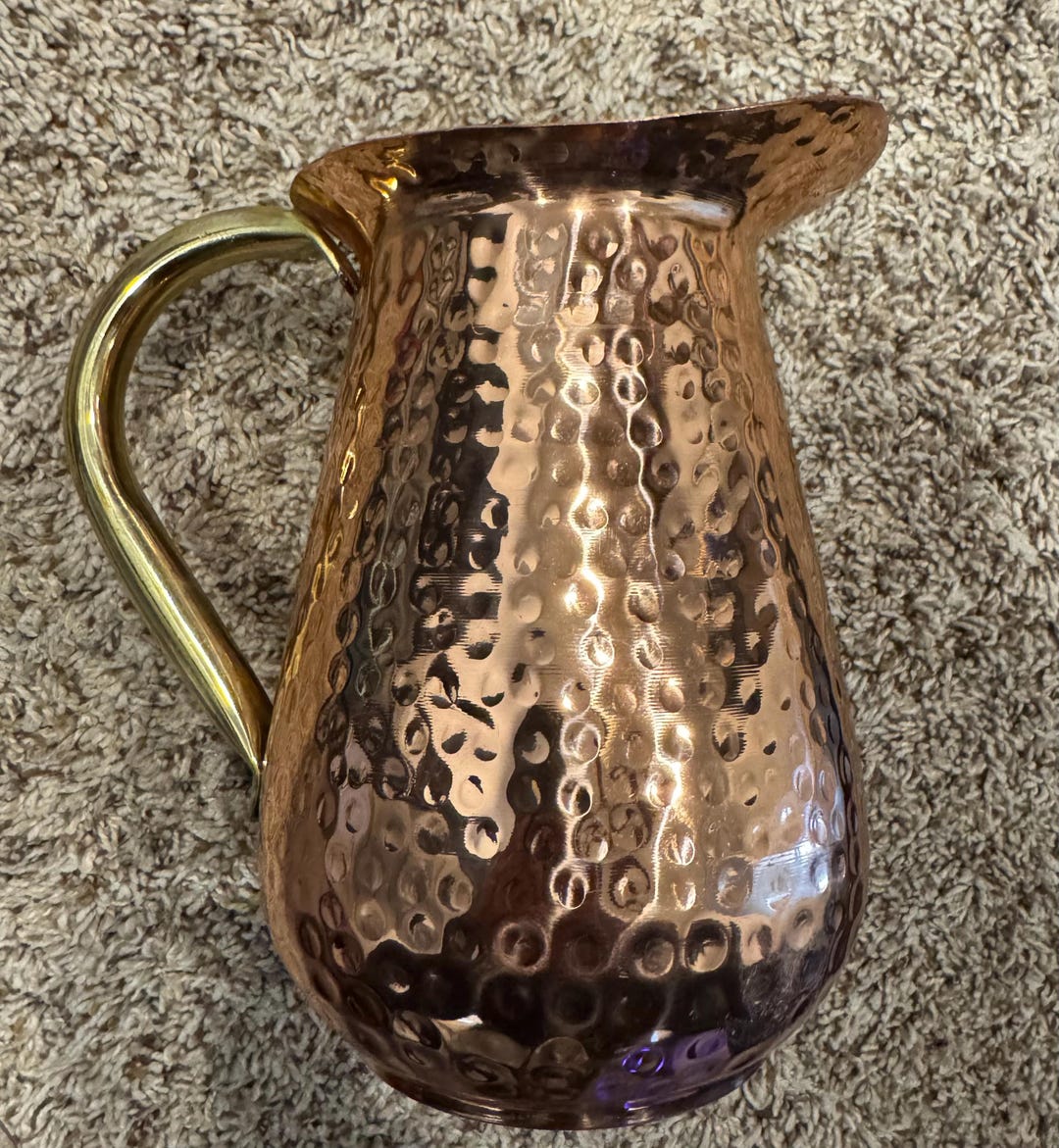 Handmade Copper Water Pitcher Jug With Lid (2000ml) - Etsy