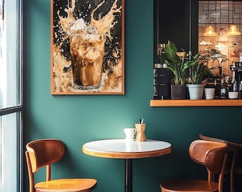 Iced Coffee Painting Digital Printable Wall Art. - Etsy
