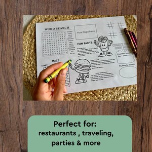 Burger Activity Sheet - Printable Kids Menu Placemat | Maze, Word ...