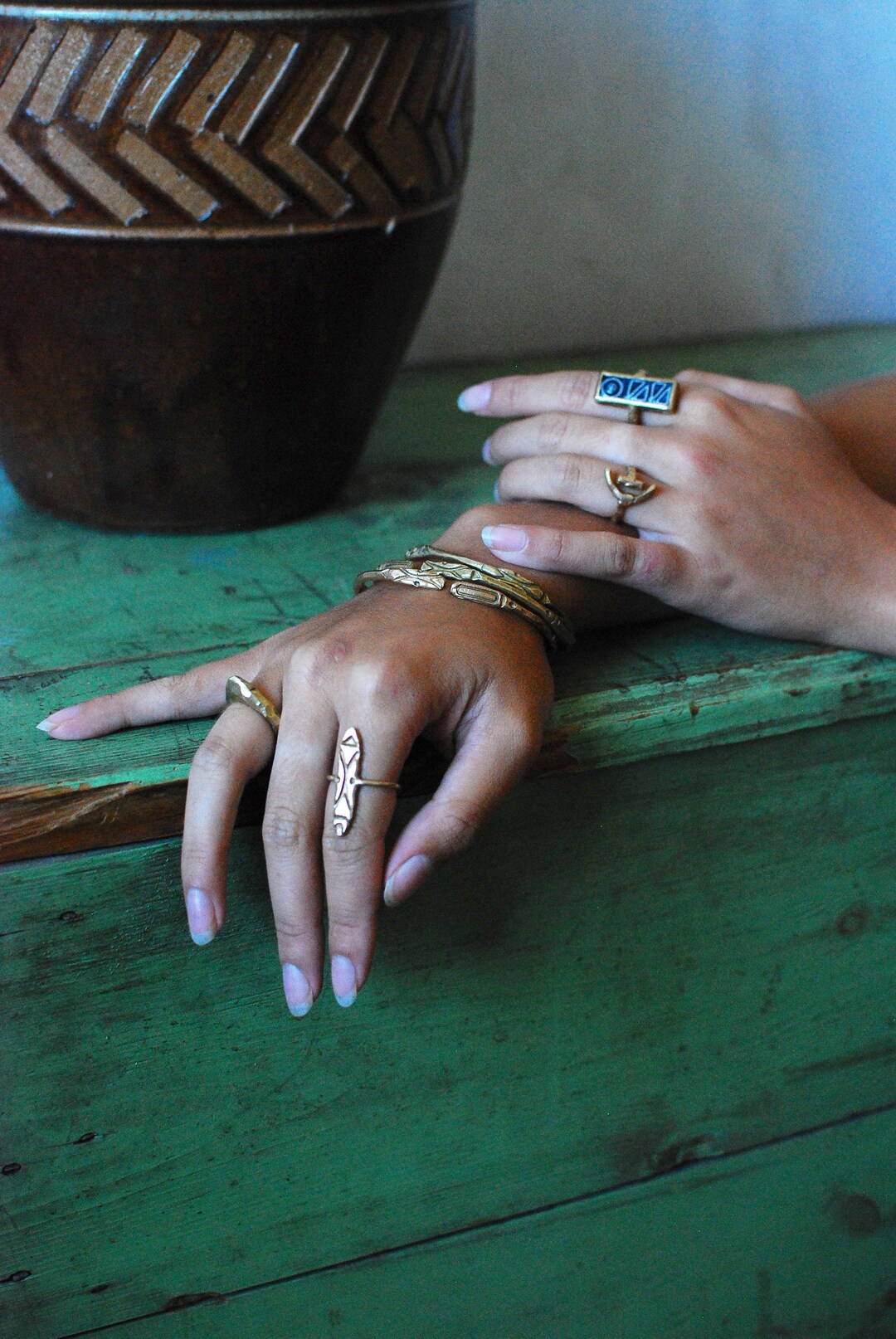 Solid Brass Long Menhir Ring - Etsy