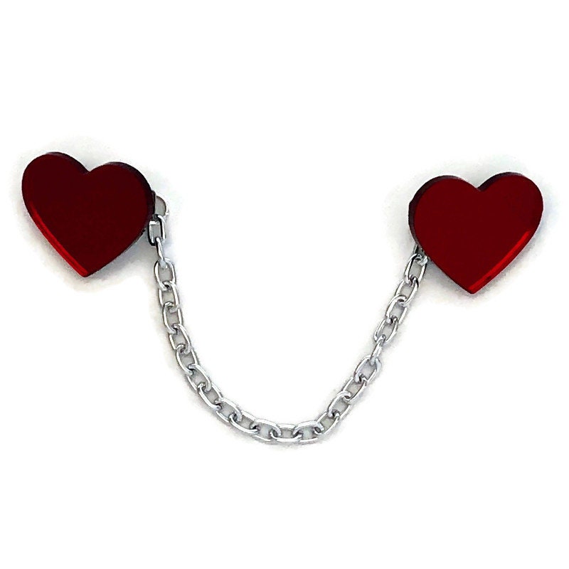 Red Heart Sweater or Cardigan Clip Laser Cut Acrylic Heart | Etsy