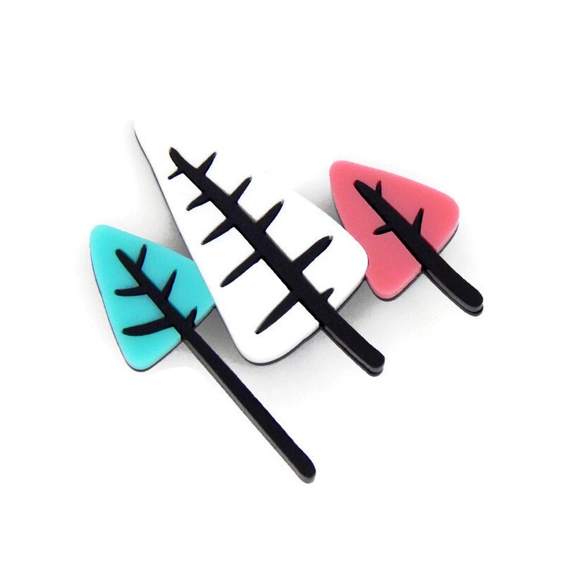 Mid Century Modern Trees Brooch Vintage 1950 Style Pink and | Etsy