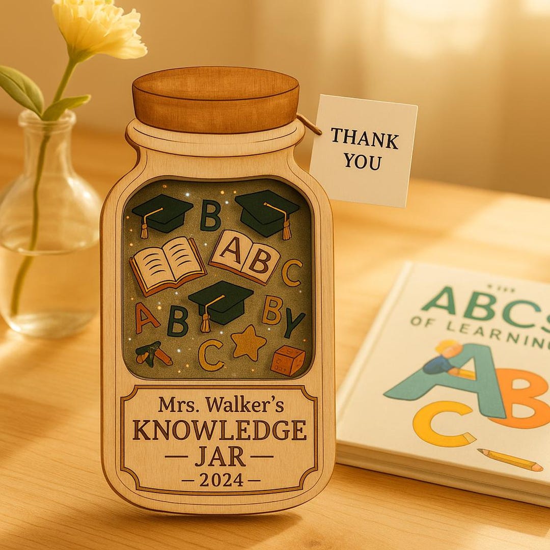 Custom Knowledge Jar Classroom Sign - Engraved Teacher Keepsake With ...