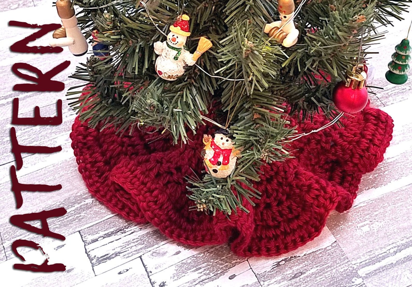 PATTERN: Quick Mini Tree Skirt One-skein Crochet PDF Adjustable Size ...