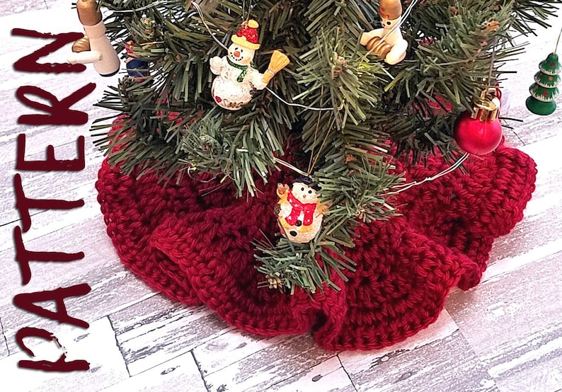 PATTERN: Quick Mini Tree Skirt One-skein Crochet PDF Adjustable Size ...