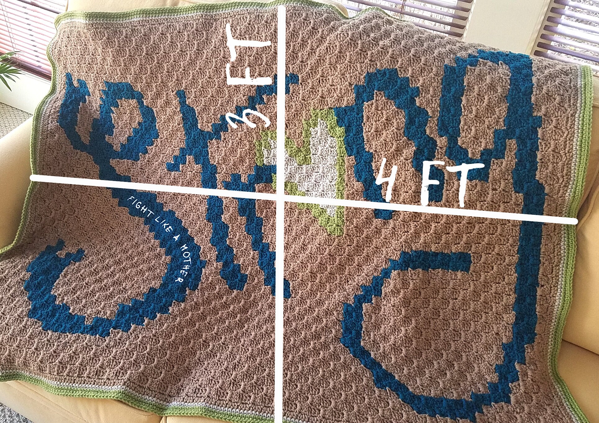 Graph Chart Pattern: Awareness Ribbon "strong" C2C Blanket Lapghan ...