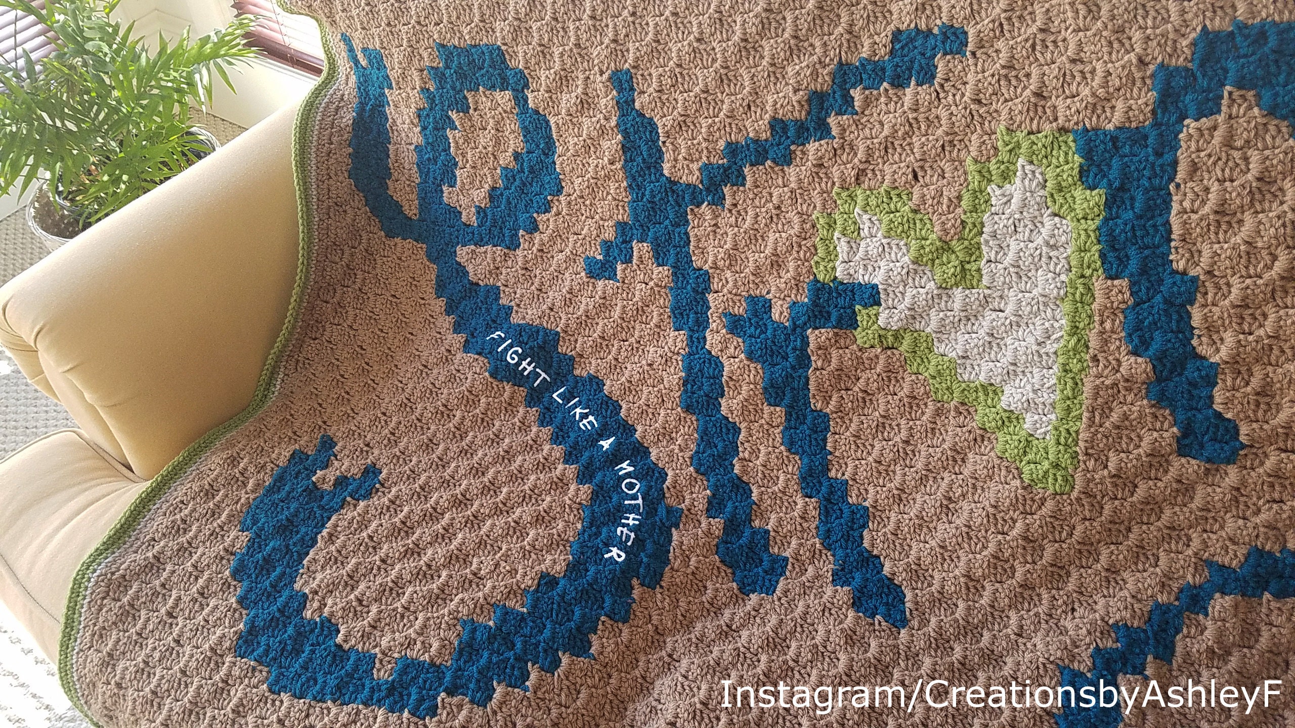 Graph Chart Pattern: Awareness Ribbon "strong" C2C Blanket Lapghan ...