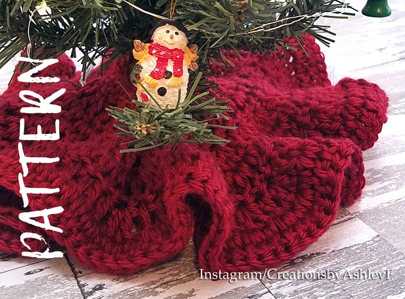 PATTERN: Quick Mini Tree Skirt One-skein Crochet PDF Adjustable Size ...