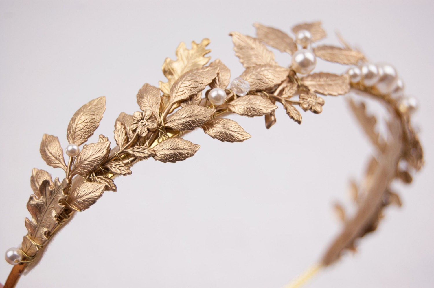 Gold Tiara Gold Leaf Crown Gold Headband Bridal Tiara | Etsy