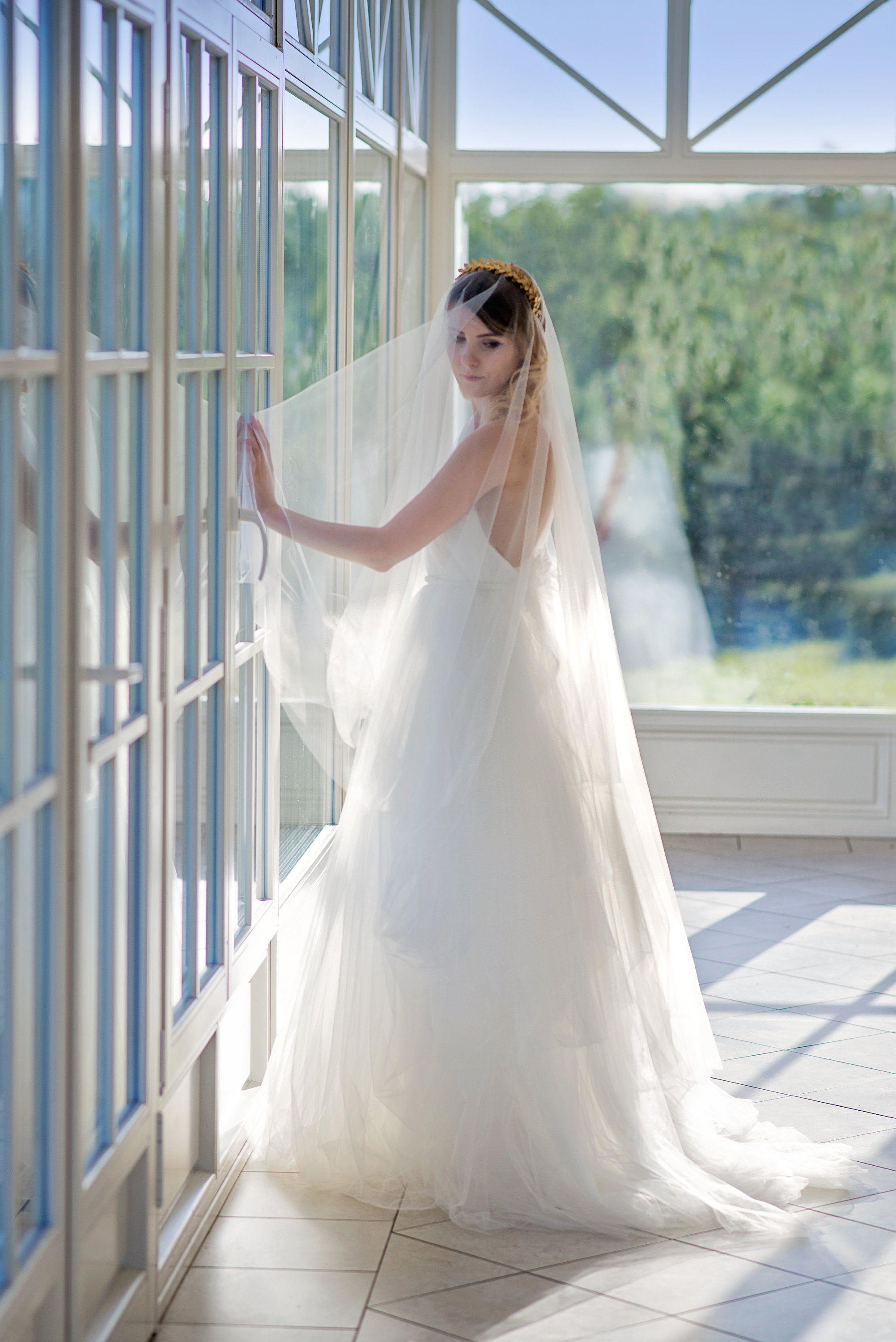 Soft drop veil Simple veil Italian tulle veil Wedding veil | Etsy