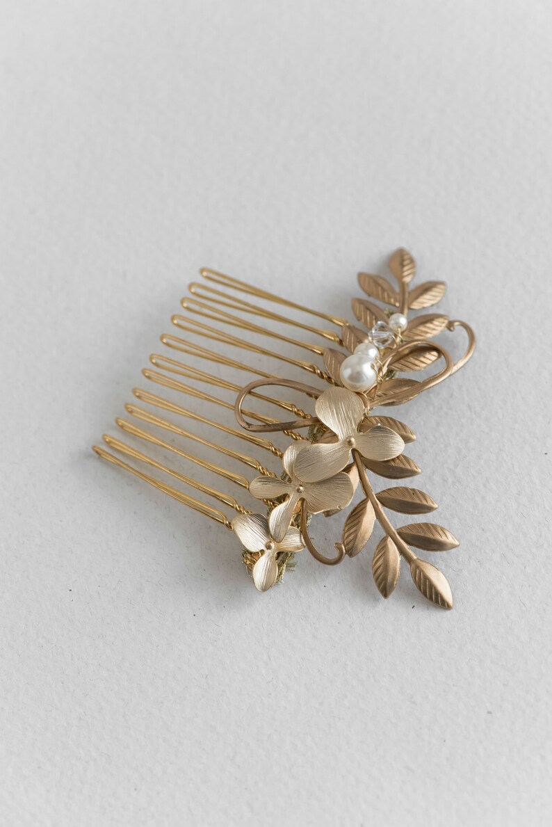 Wedding Hair Comb Wedding Headpiece Silver or Gold Leaf Hair | Etsy