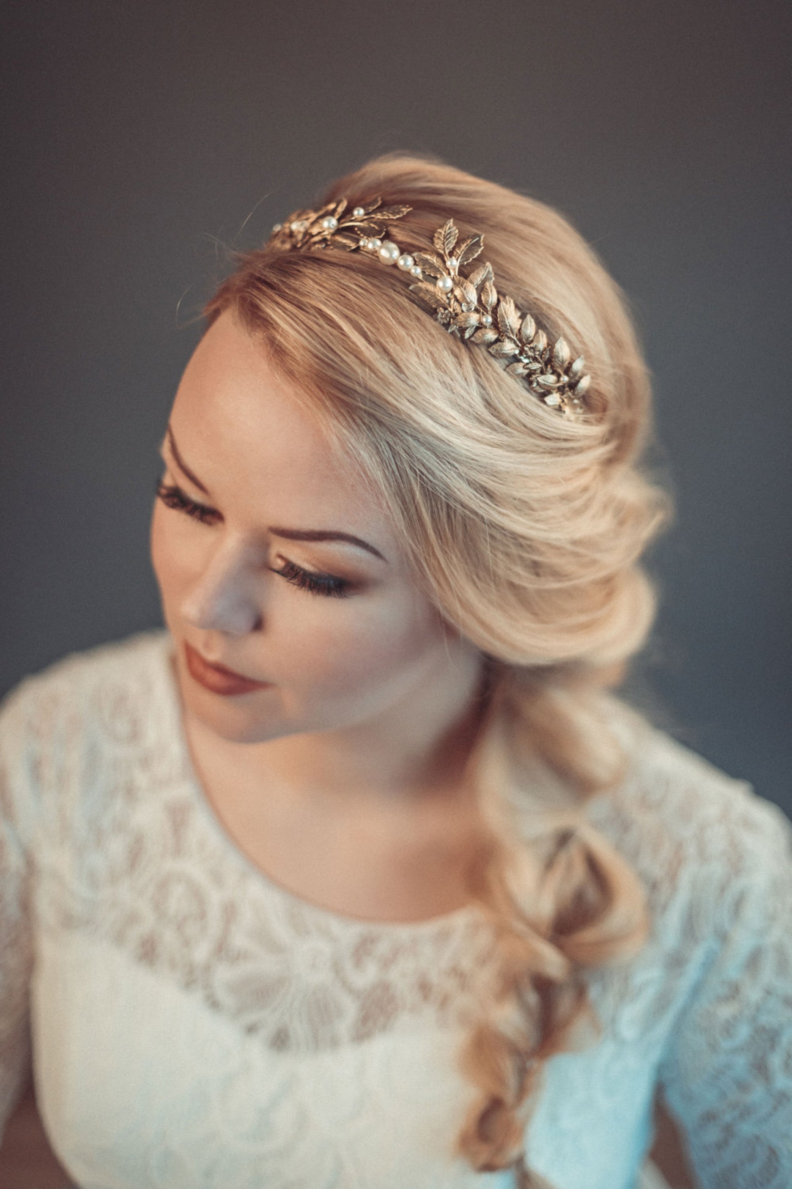 Gold Tiara Gold Leaf Crown Gold Headband Bridal Tiara | Etsy