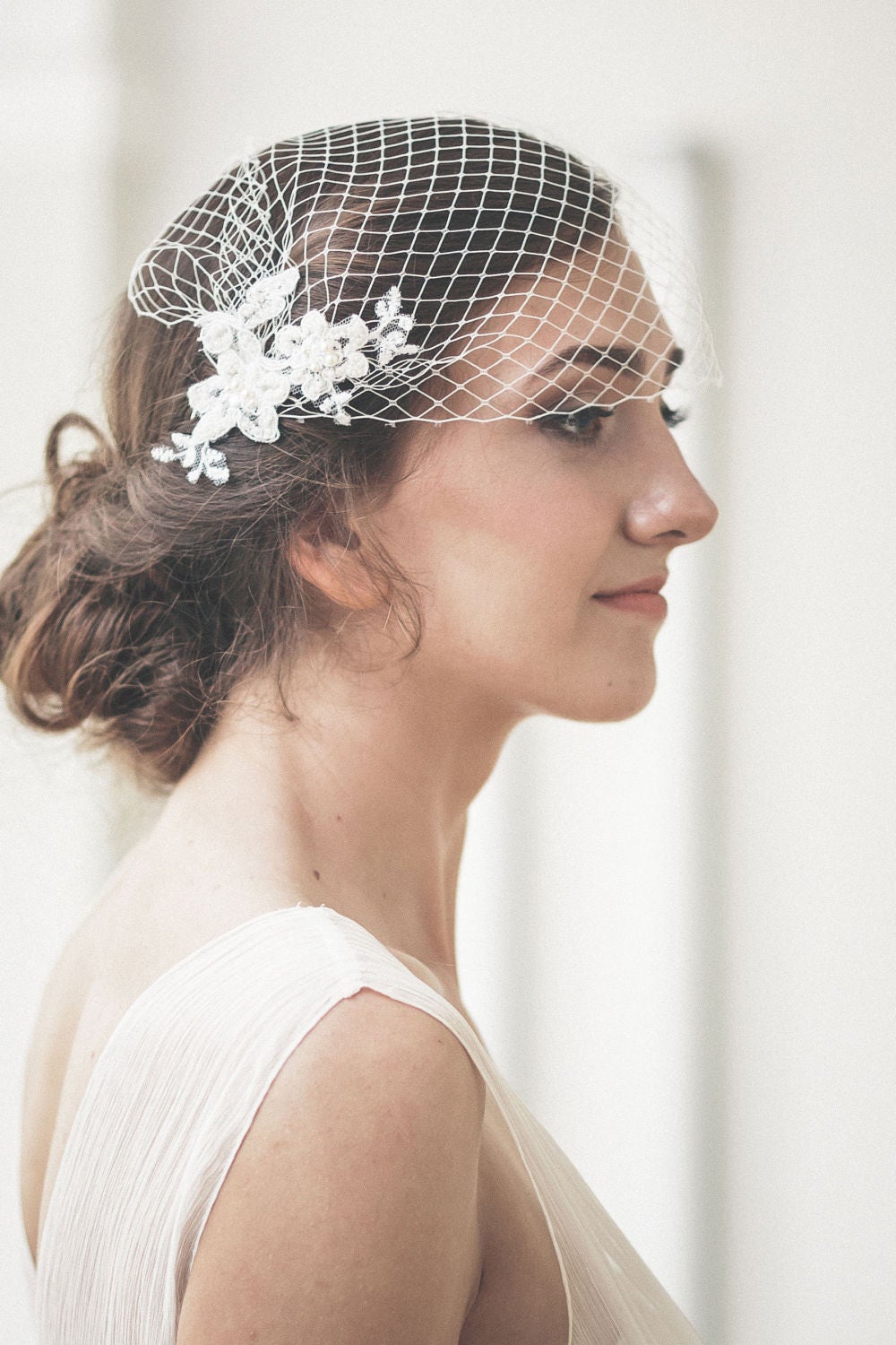 Bandeau Birdcage Veil Ivory Birdcage Veil Birdcage Veil With | Etsy