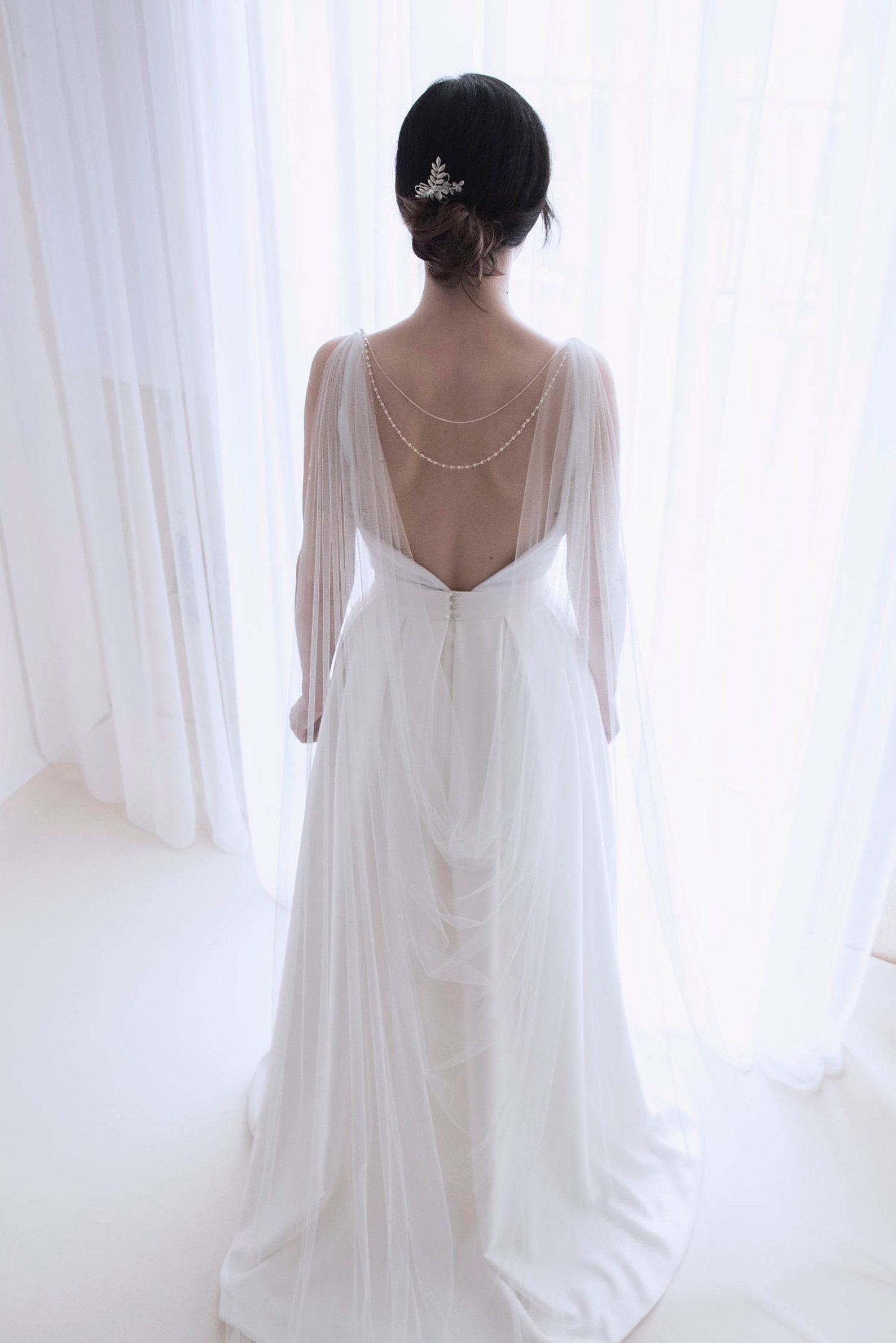 Cape de mariage, voile de cape de mariée, voile d'épaule, cape de ...