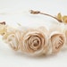 Beige Flower Crown Rustic Wedding Headpiece Boho Hair Wreath - Etsy
