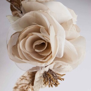 Wedding Flower Crown - Beige Flower Headpiece - Wedding Headband - Etsy