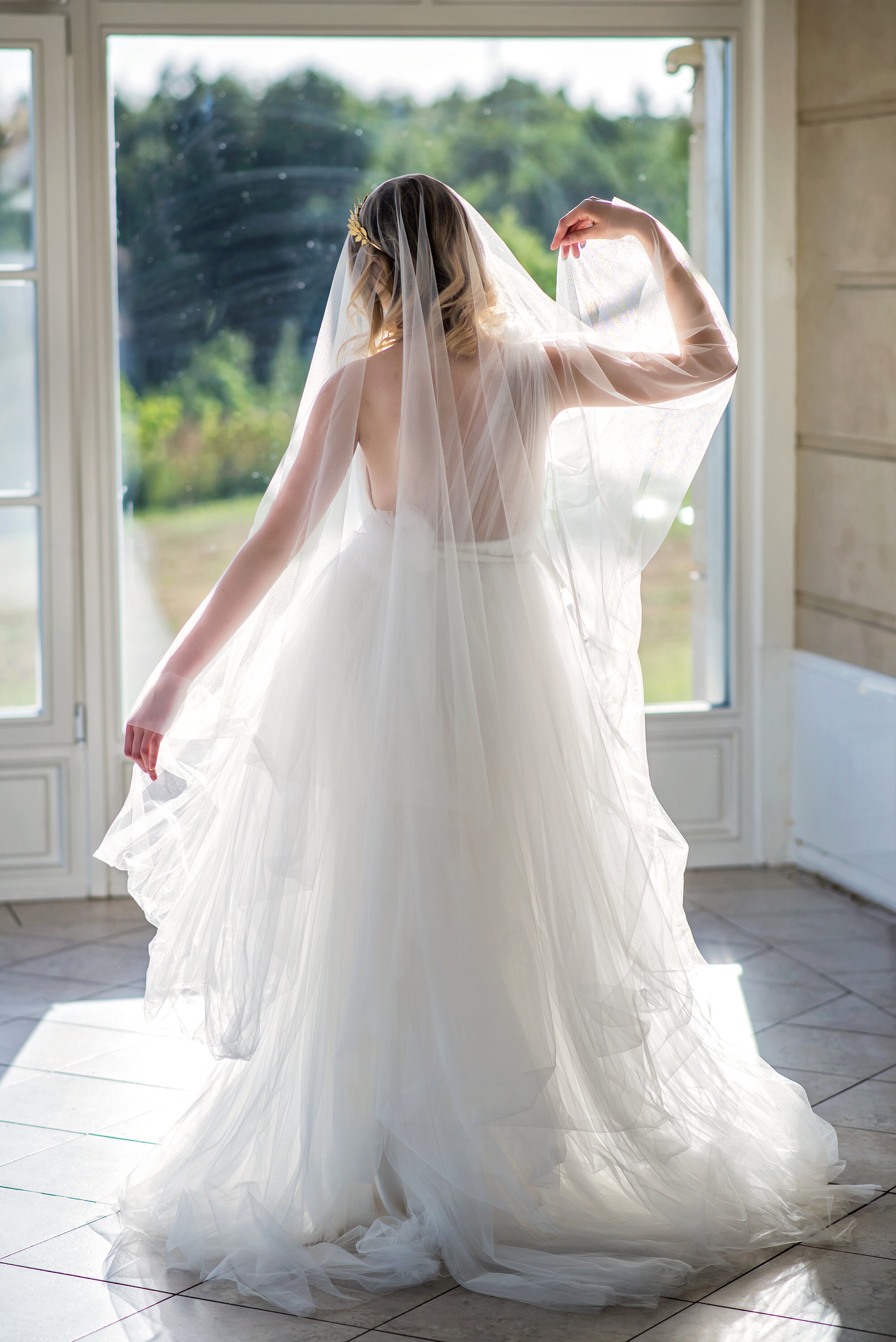 Soft Drop Veil Simple Veil Italian Tulle Veil Wedding Veil | Etsy