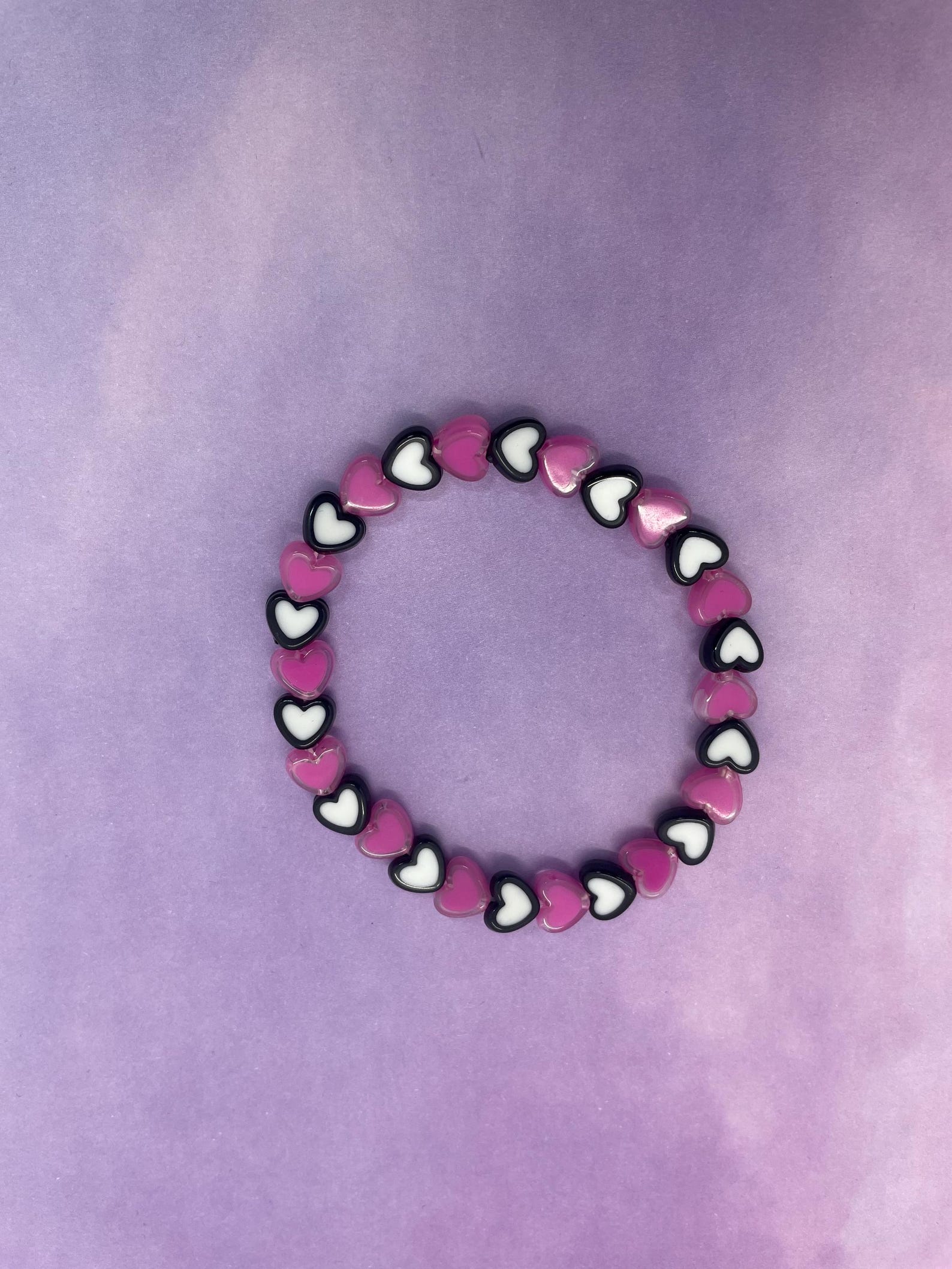 Hot Neon Pink and Black Emo Style Skulls Bones Hearts Bracelets ...