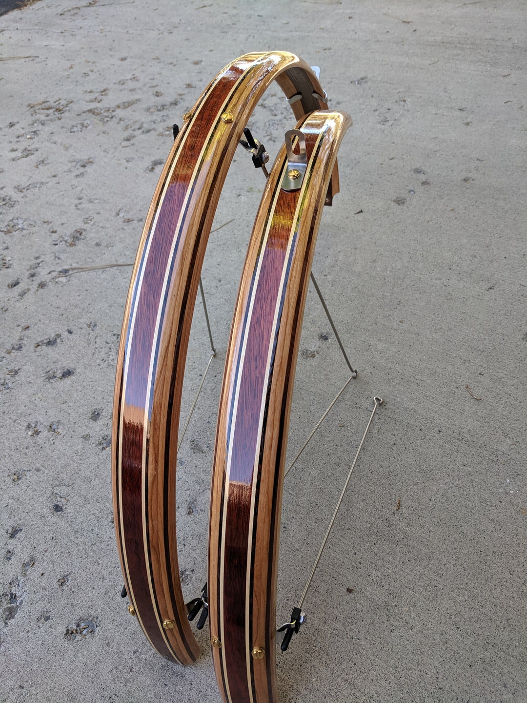 Wooden Bicycle Fenders Fully Shaped Compound Curve Cherry, Blood Wood ...