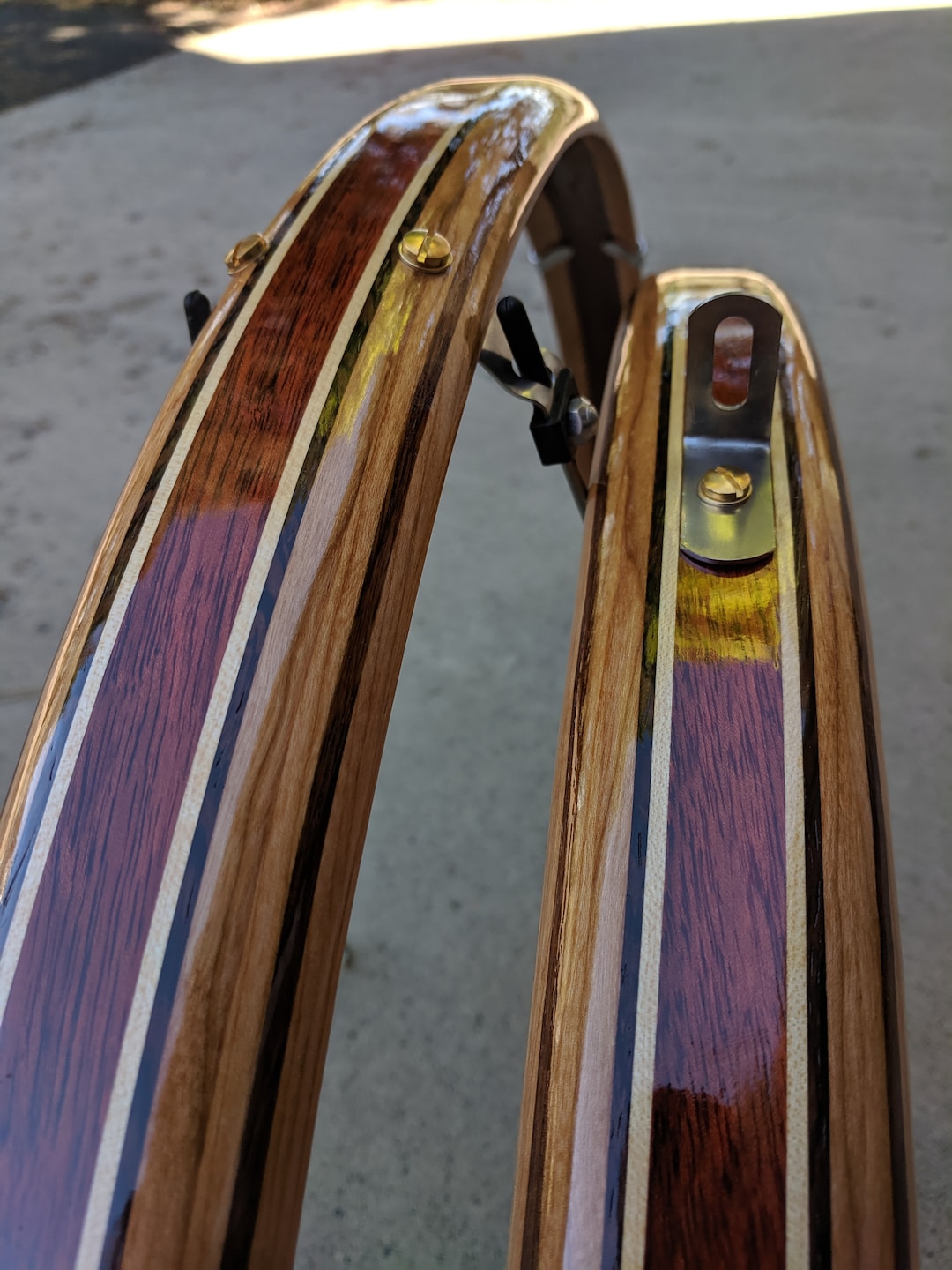 Wooden Bicycle Fenders Fully Shaped Compound Curve Cherry, Blood Wood ...