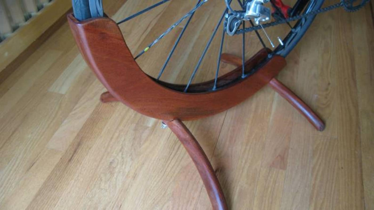 Wood Bike Rack Made From Mahogany. Great Gift Idea for | Etsy