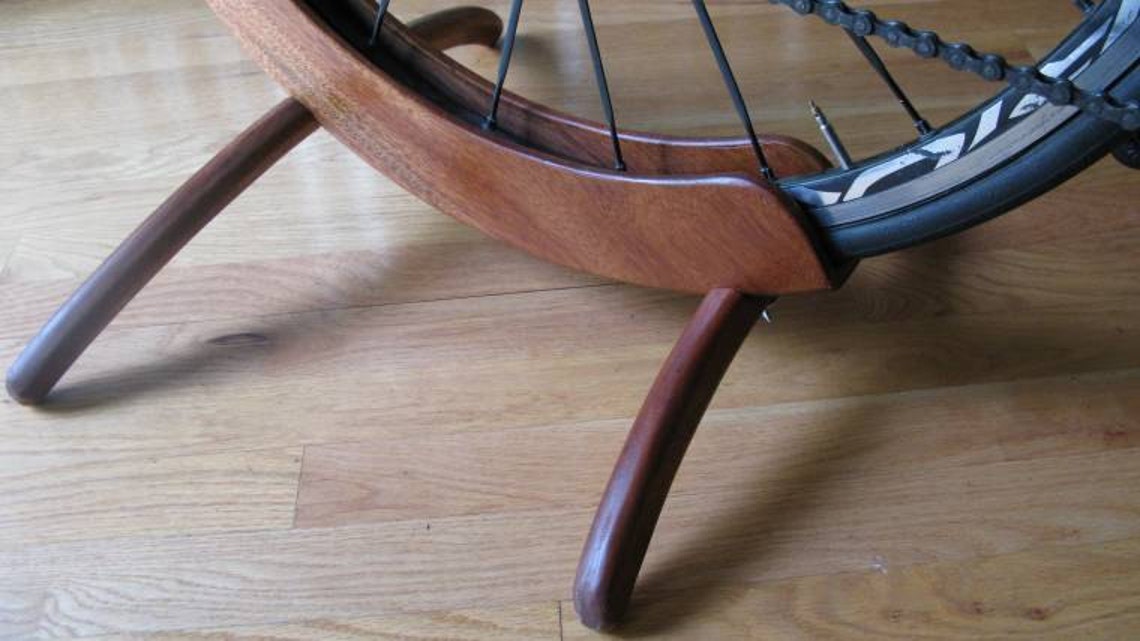 Wood Bike Rack Made From Mahogany. Great Gift Idea for | Etsy
