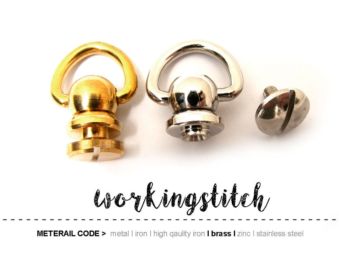 4pcs BRASS D-ring Chain Wallet Connector Ball Post Screwback - Etsy