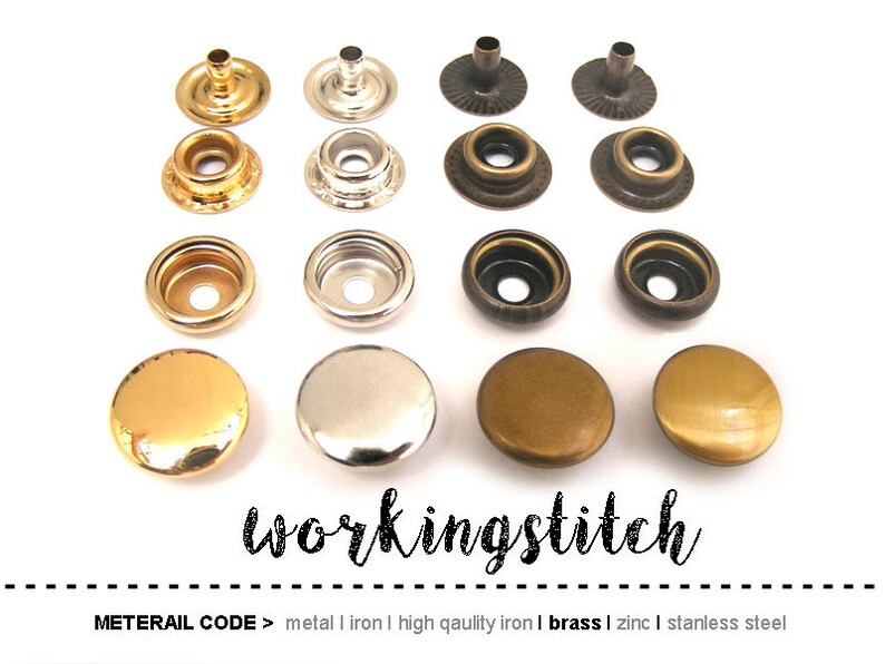 BRASS / 50sets 12.5mm 15mm SNAPS Fasteners Press Stud Poppers - Etsy