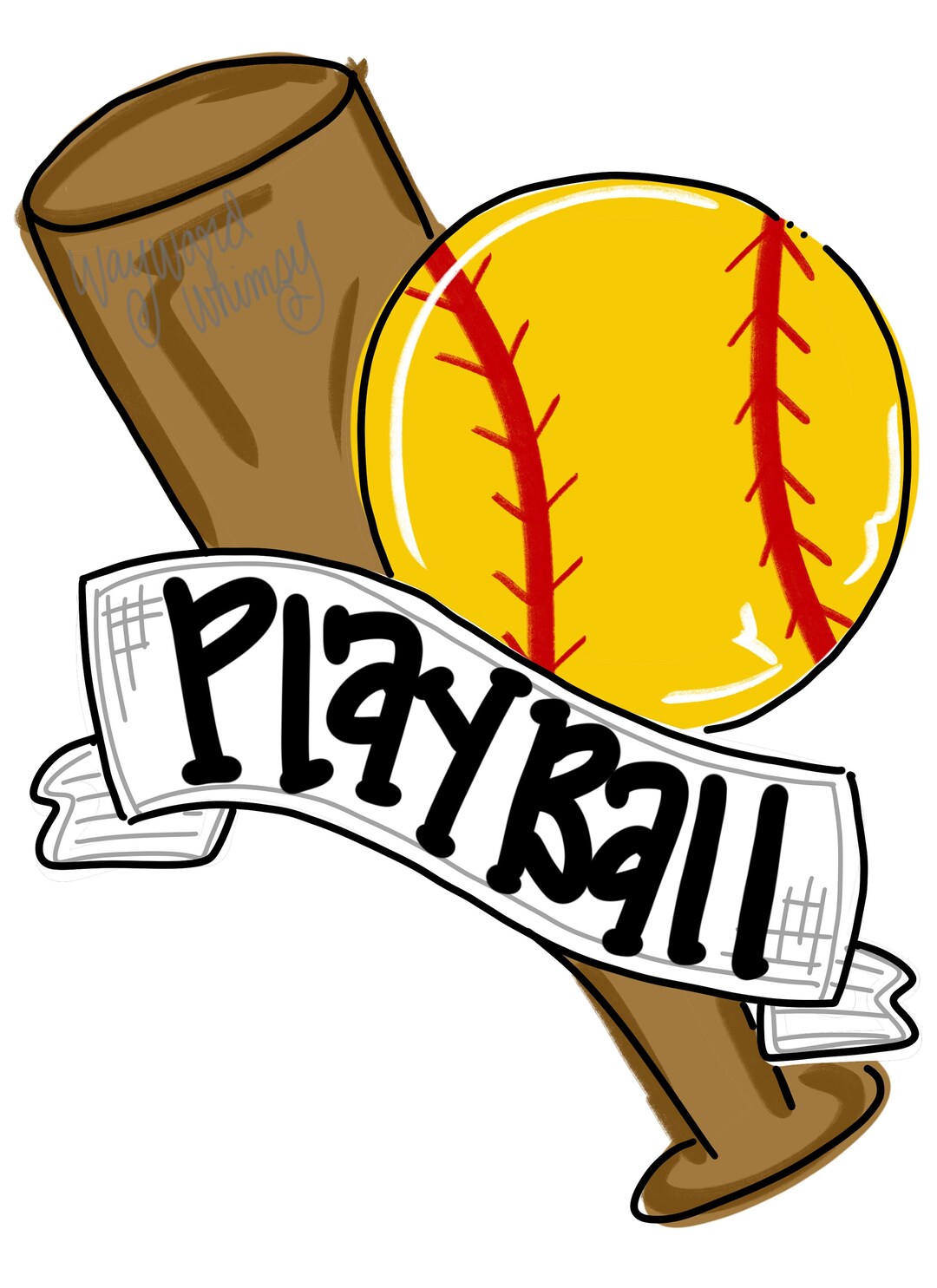 Play Ball Baseball or Softball Door Hanger Downloadable File Printable ...