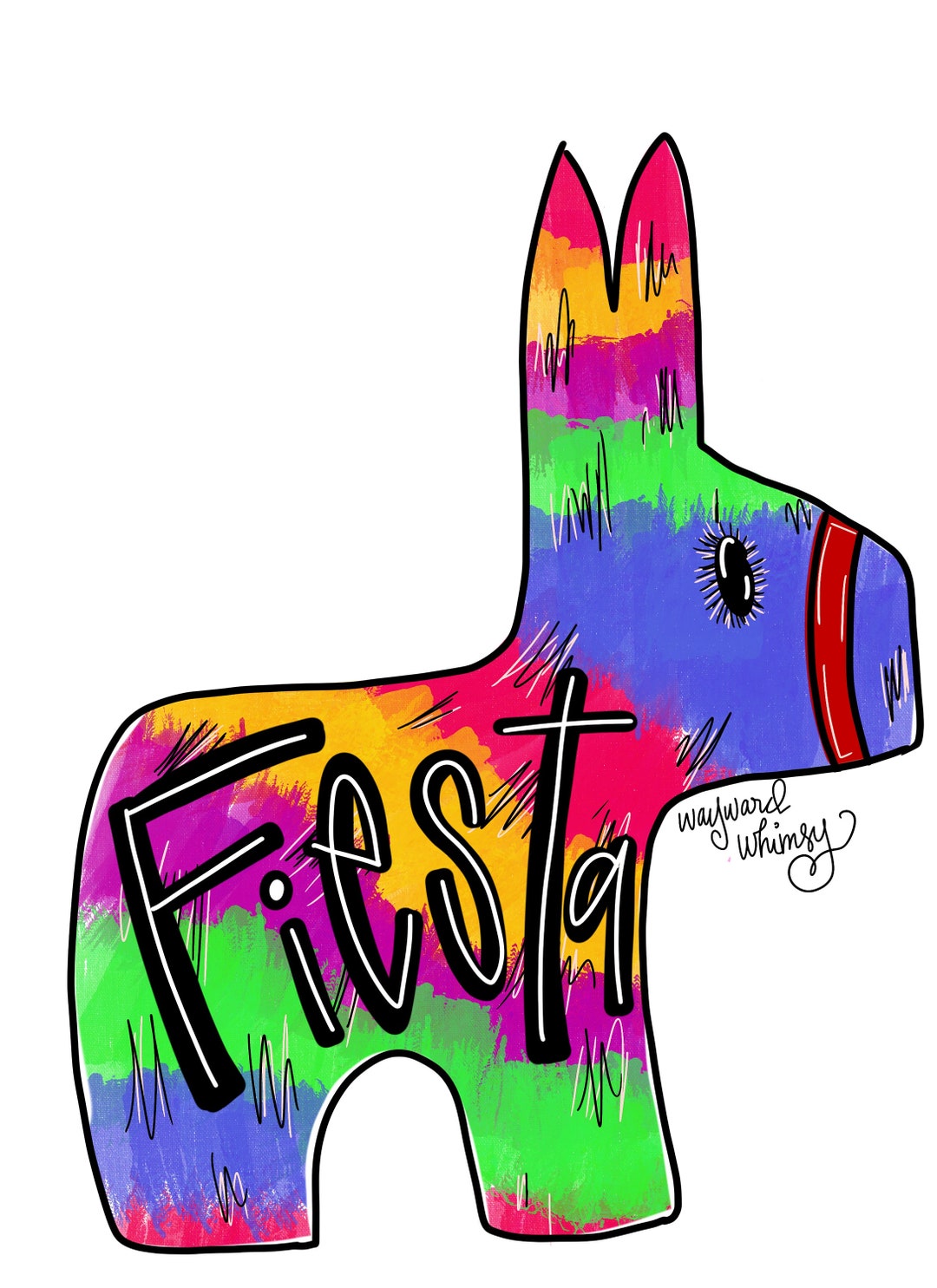 Fiesta Pinata Door Hanger Downloadable File Printable Template - Etsy