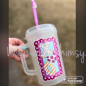 34 0z Mega Mug Hip Sip- Hot and Cold- With Lid and Straw- Vinyl Sticker ...