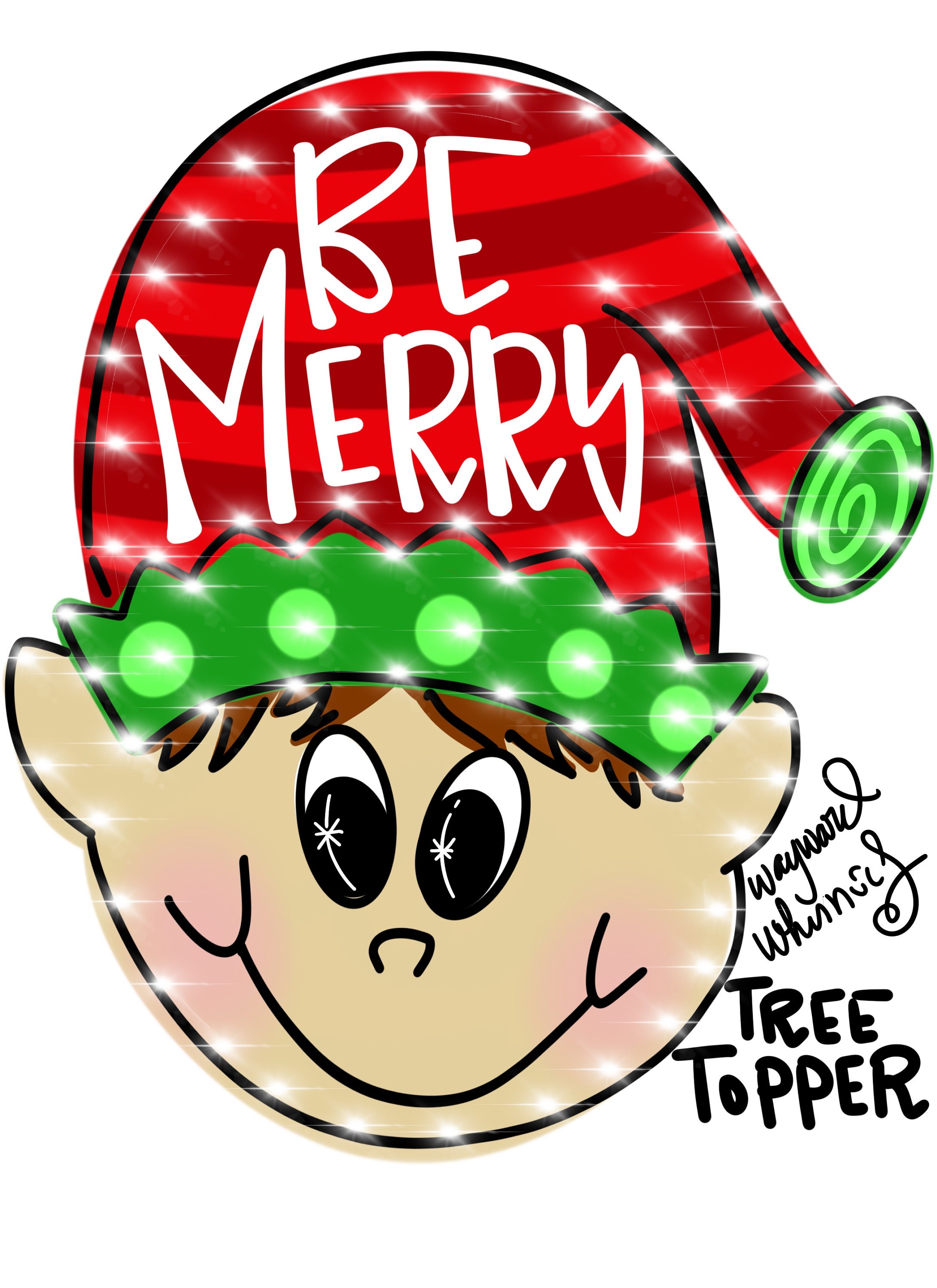 Tree Topper Template Christmas Elf Downloadable File Printable - Etsy