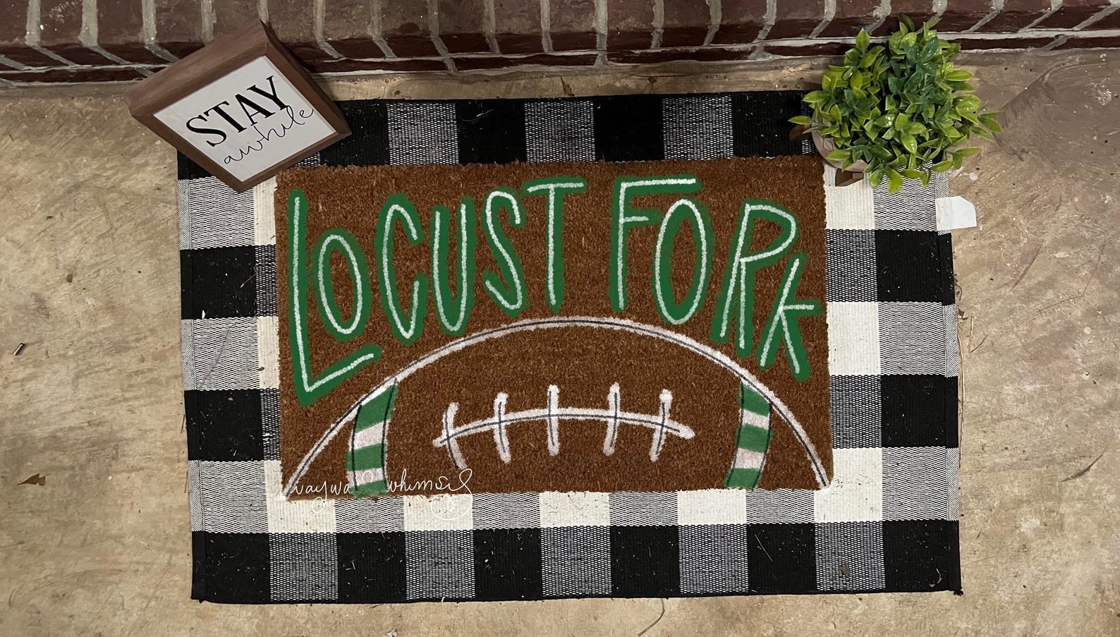 Painted Coir Doormat Football and Team Colors 30x17 Porch - Etsy