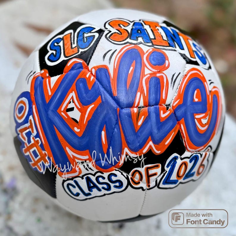 Painted Sports Ball- Football- Baseball- Softball- Soccer Ball ...