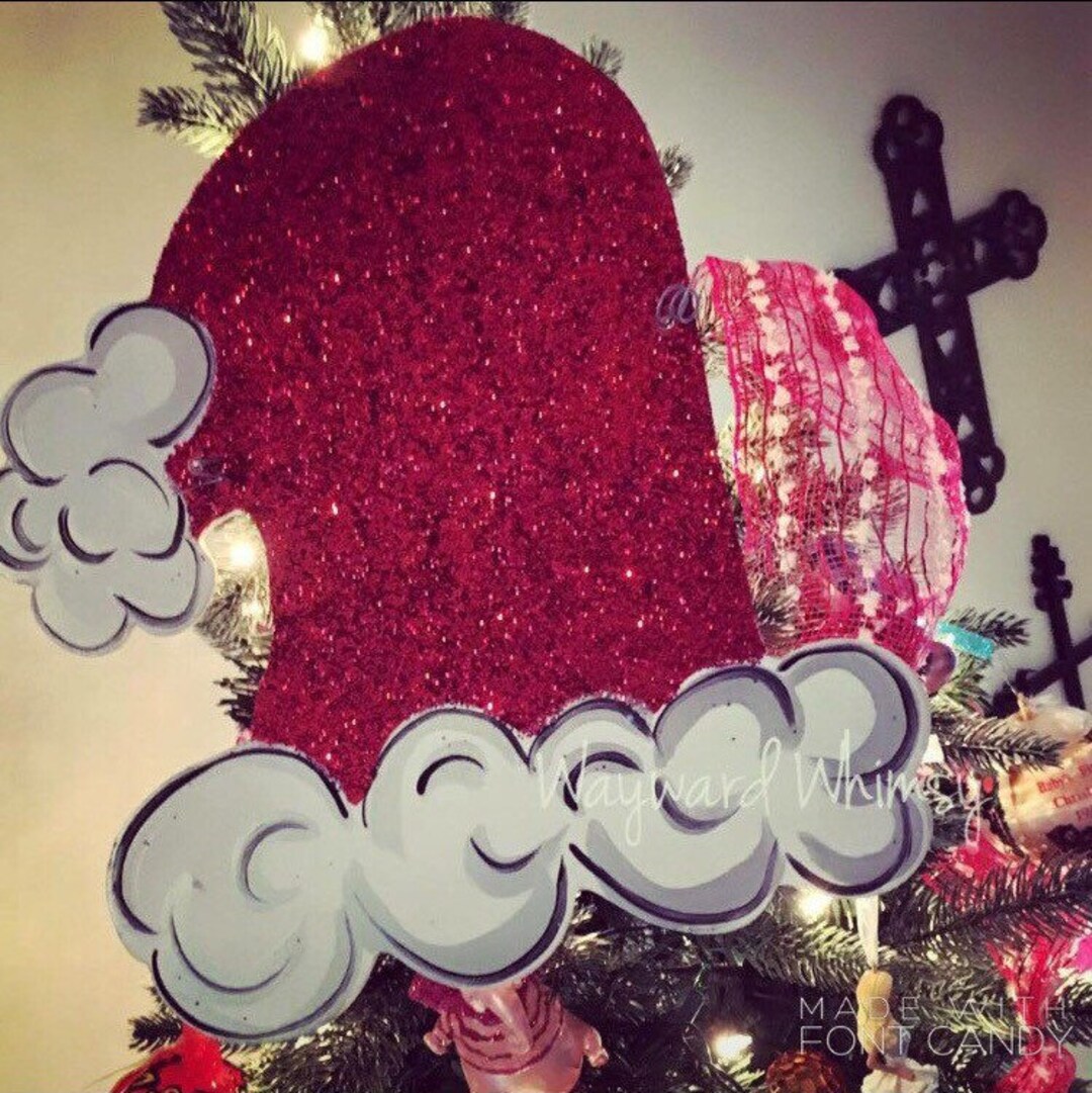 Santa Hat Christmas Tree Topper Santa Hat Wood Cut Out Door Hanger - Etsy