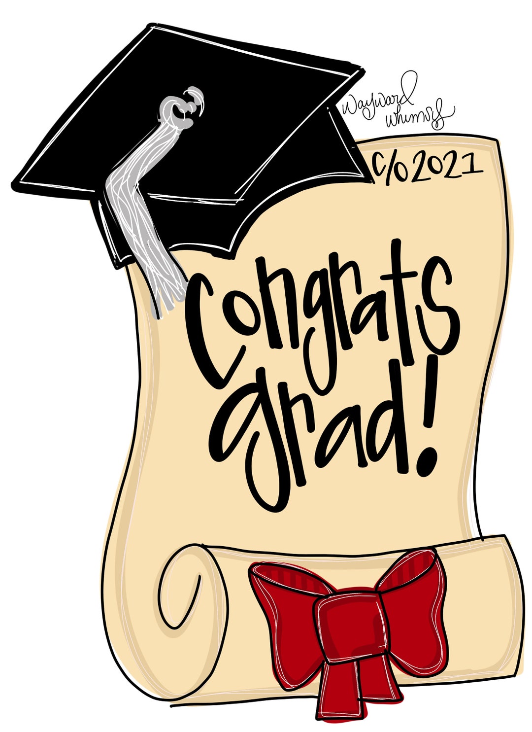 Congrats Grad Graduation Door Hanger Downloadable File Printable ...