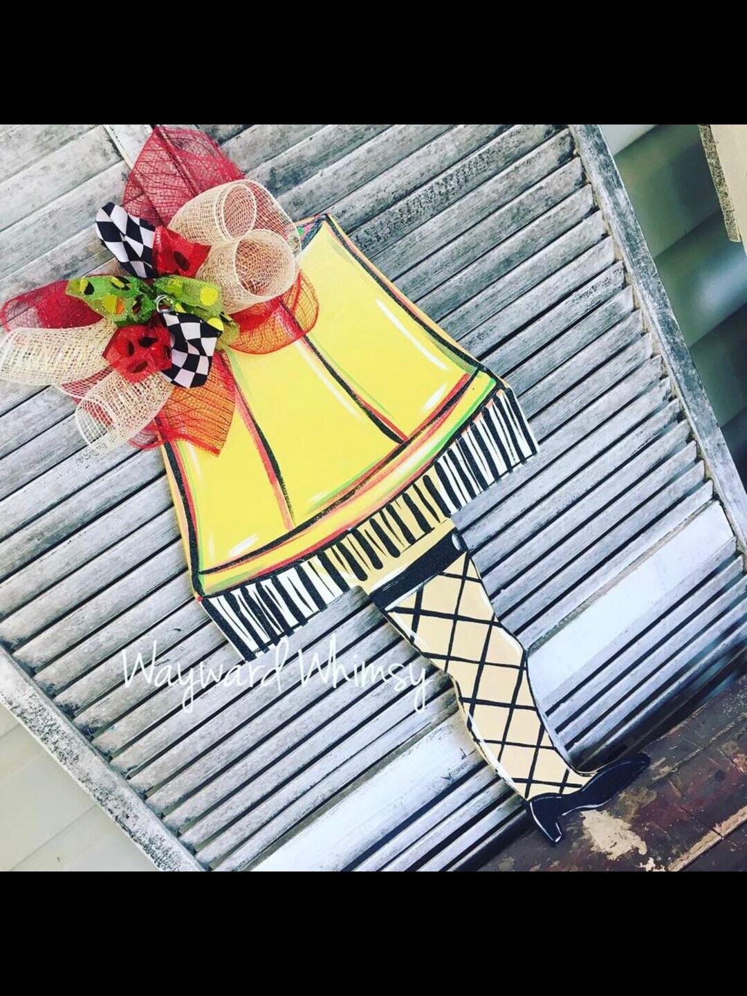 Christmas Lamp Leg Lamp Wood Cut Out Door Hanger - Etsy