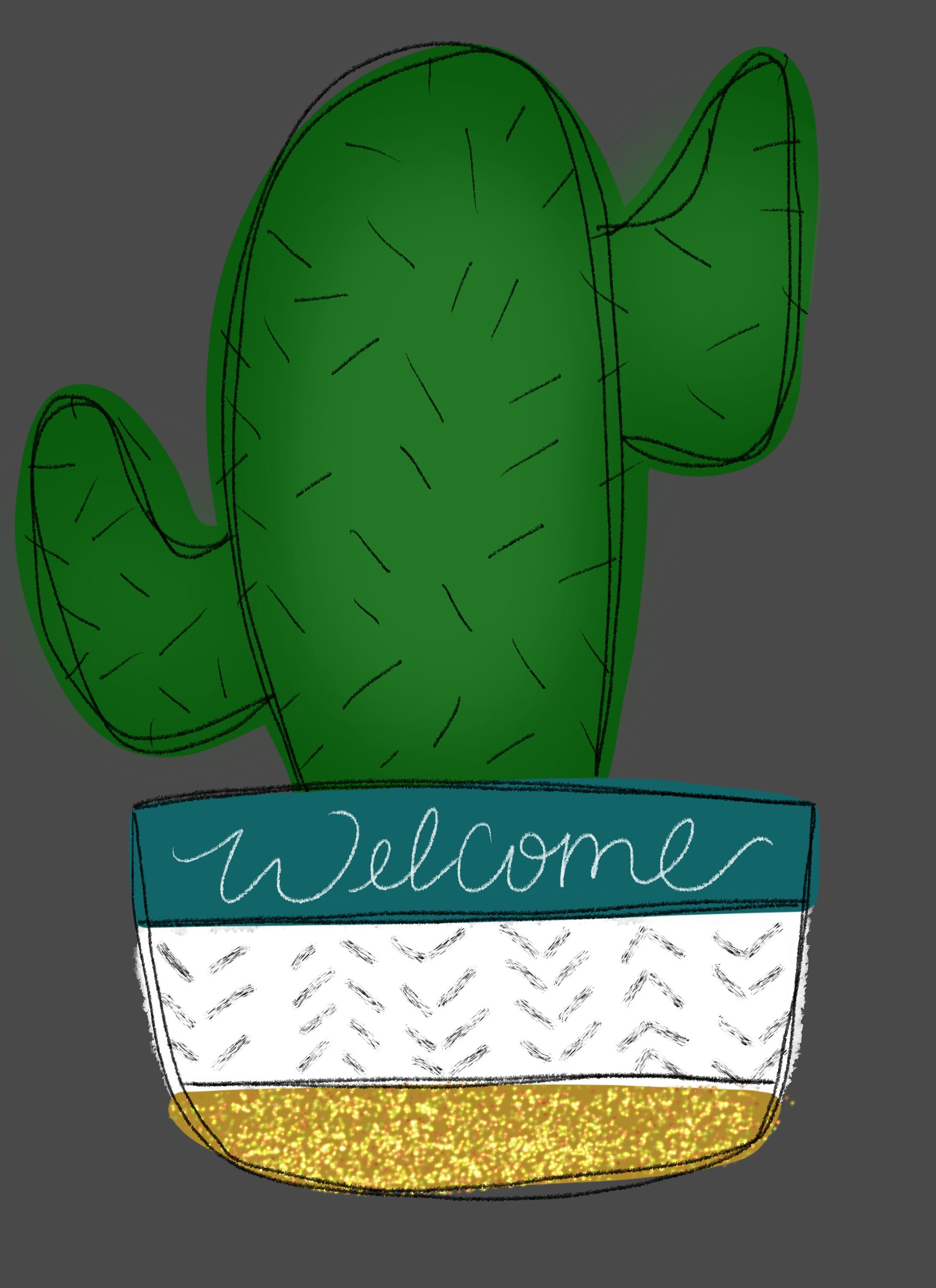 Cactus Door Hanger Downloadable File Printable Template - Etsy