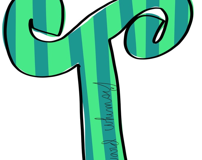 Letter T- Whimsical Curly Font Door Hanger Downloadable File Printable ...