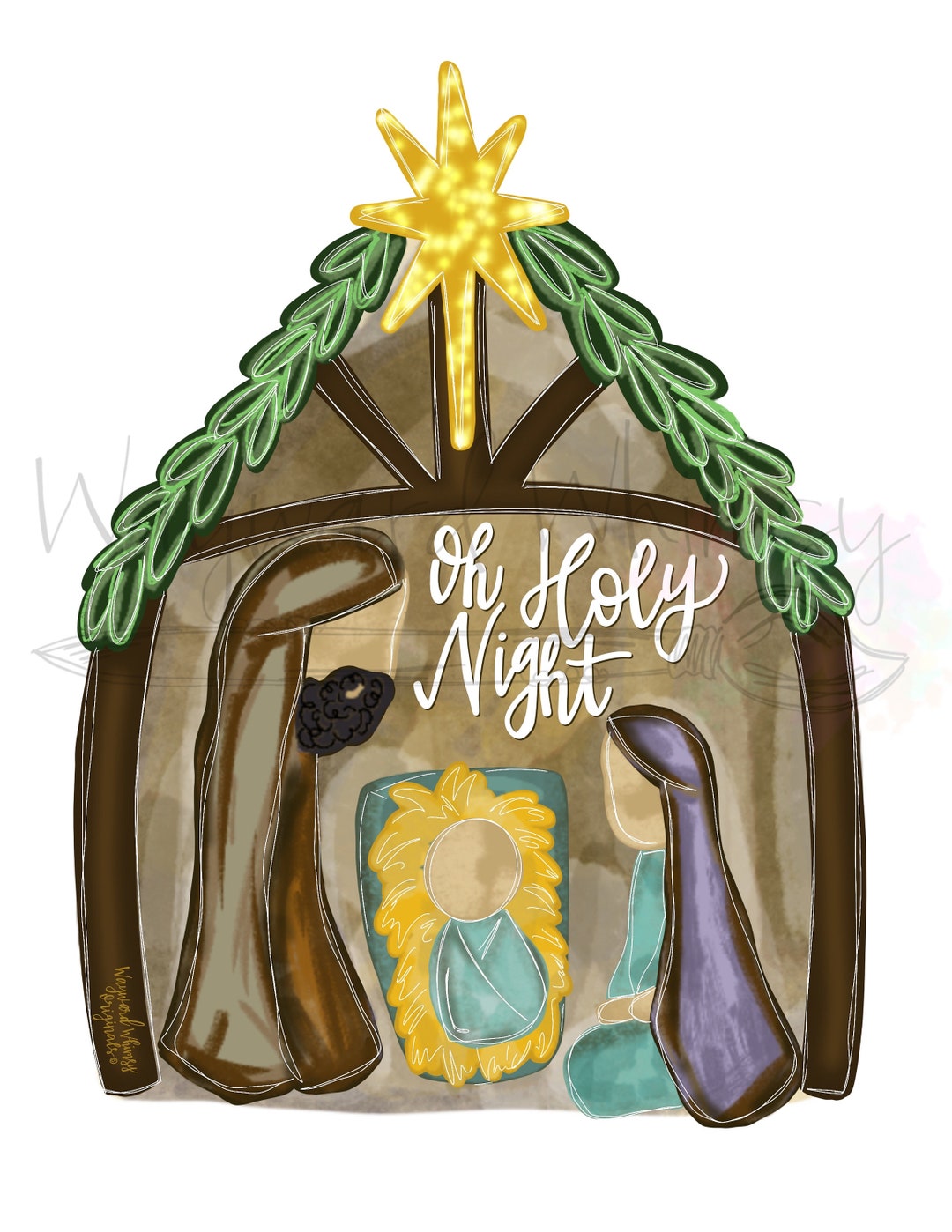 Oh Holy Night- Nativity- Manger- Christmas Door Hanger Downloadable ...