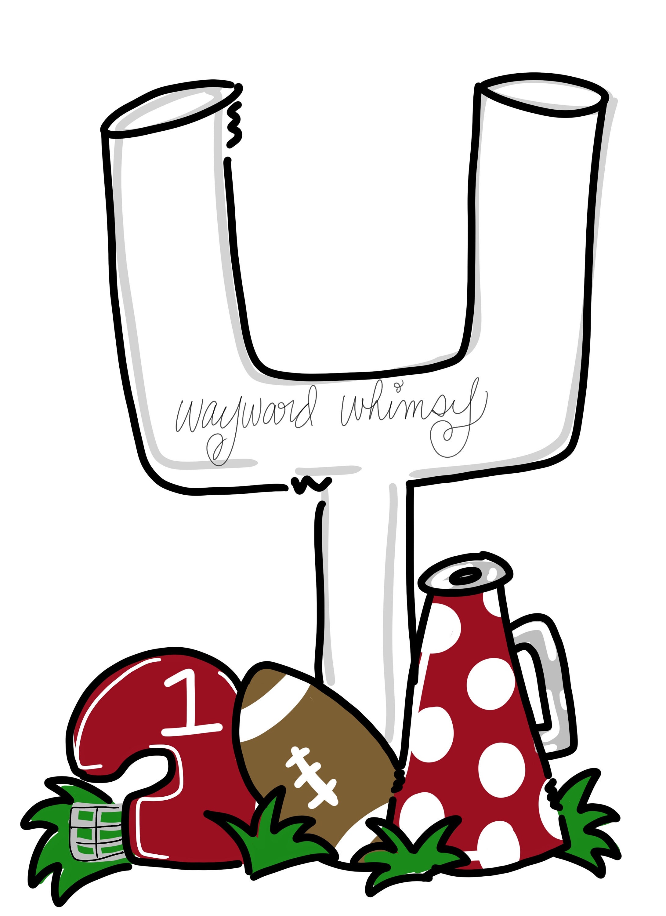 Goal Post Door Hanger Downloadable File Printable Template - Etsy