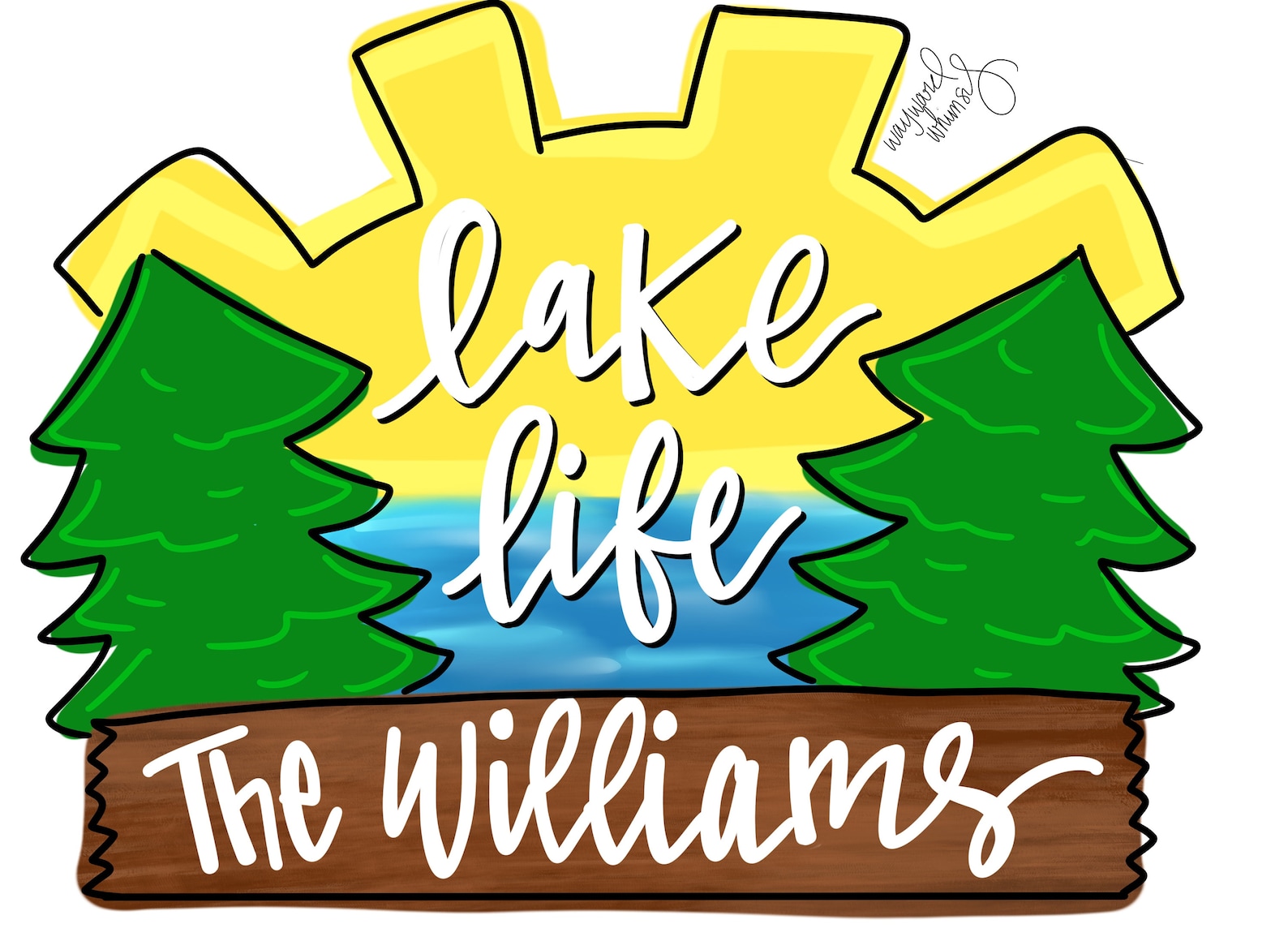 Lake Life Door Hanger Downloadable File Printable Template - Etsy