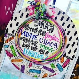 Abstract Wooden Teacher Cut Out Door Hanger - Etsy